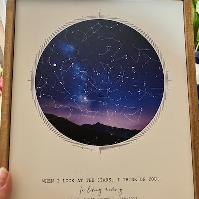 In Loving Memory Memorial Star Map Sympathy Gifts Celebration of Life ...