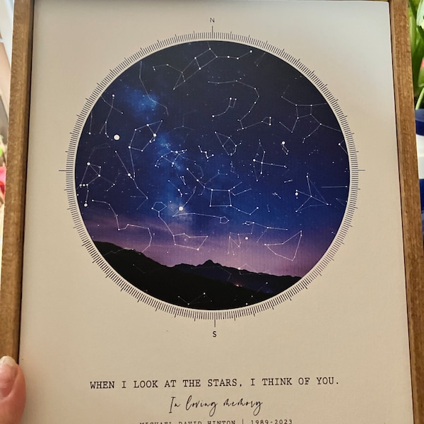 In Loving Memory Memorial Star Map Sympathy Gifts | Celebration of Life ...