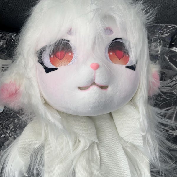 White Sheep Mask King Cat Mask Furry Cosplay Mask Head , Beast Head ...