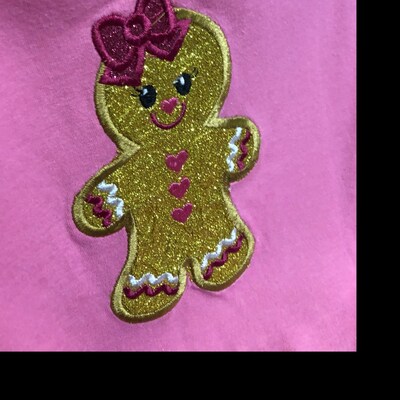 Gingerbread Girl Machine Embroidery Applique Design, Christmas ...