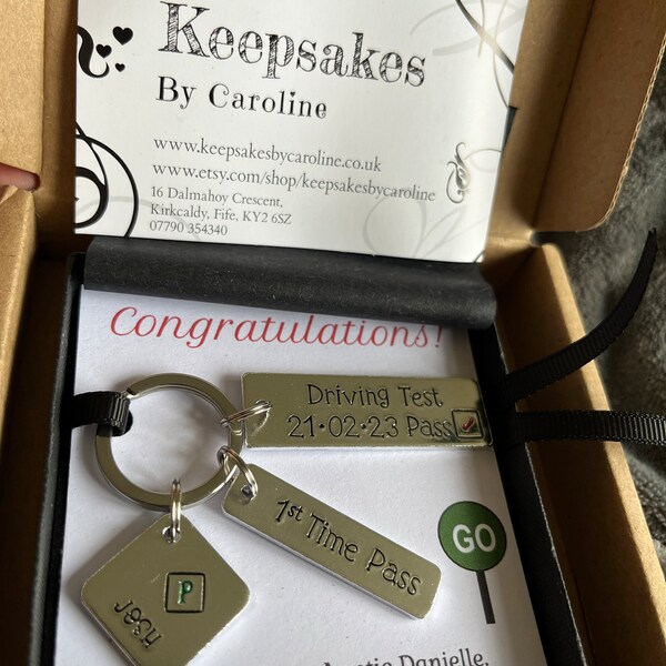 Driving Test Keyring, First Car Keyring With Name and Date, Driving ...