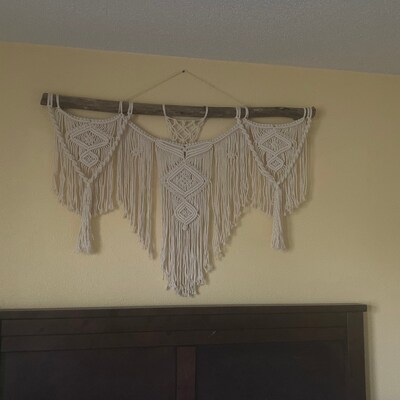 Large Pure White or Beige Wall Hanging Macrame Symmetrical - Etsy