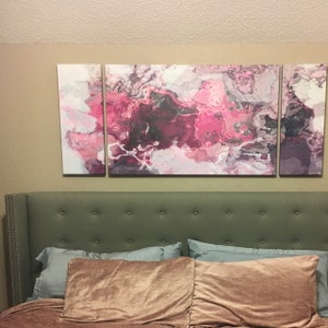 Large Triptych Abstract Expressionism Stretched Canvas Print - Etsy