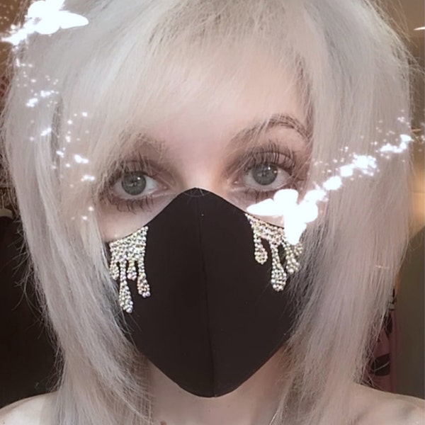 Euphoria-style Diamanté Tears Face Mask, Festival Mask for Burning Man ...