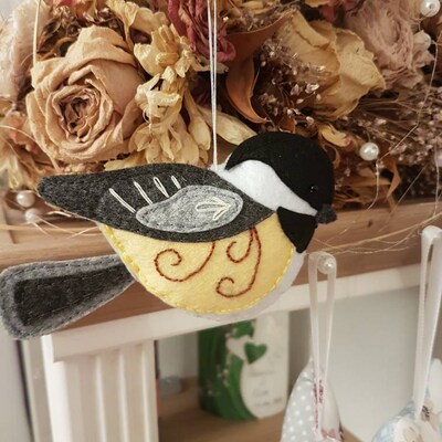 Chickadee Sewing Pattern PDF Backyard Bird Stuffed Ornament Felt ...