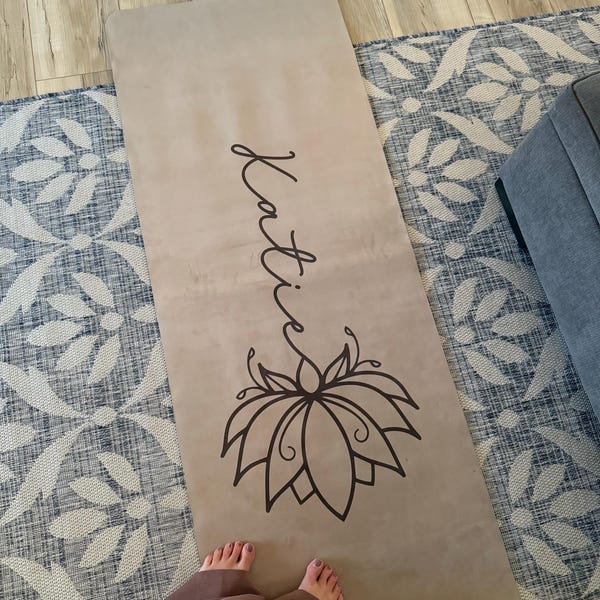Personalized Yoga Mat Lotus Yoga Mat Custom Name Yoga Mat Customized ...