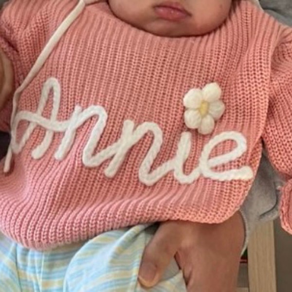 Personalized Hand Embroidered Baby Name Sweaters,custom Newborn Gift ...
