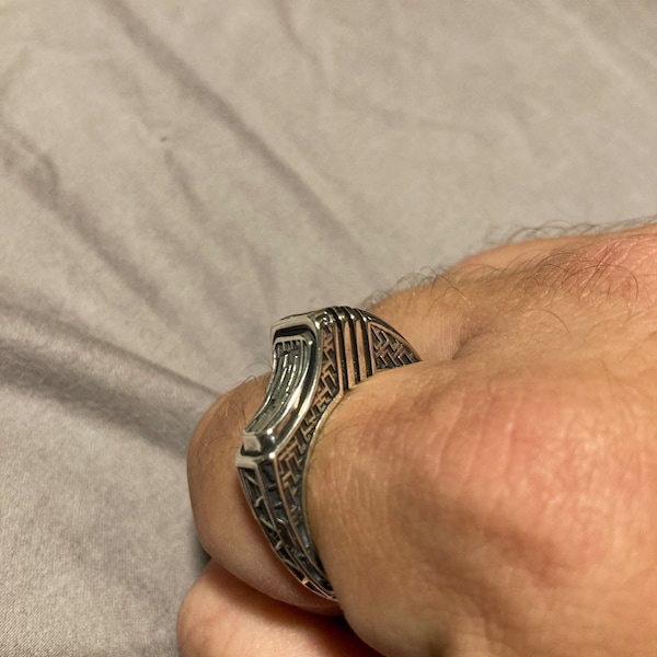 Geometric Ring | Signet Ring Men | Cyberpunk Clothing | Futuristic ...