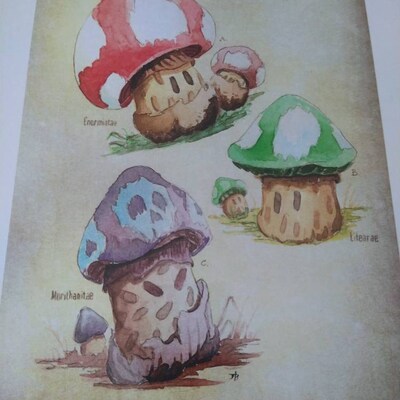 SET of 3 Super Mario Botanical Illustration 8.5 X 11 Art Prints ...