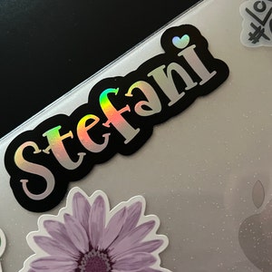 Layered Outlined Custom Name Vinyl Decal Holographic Name - Etsy