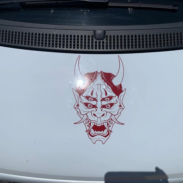 Hannya Mask Japanese Decal Sticker / Drawn by Hand / Window Body ...