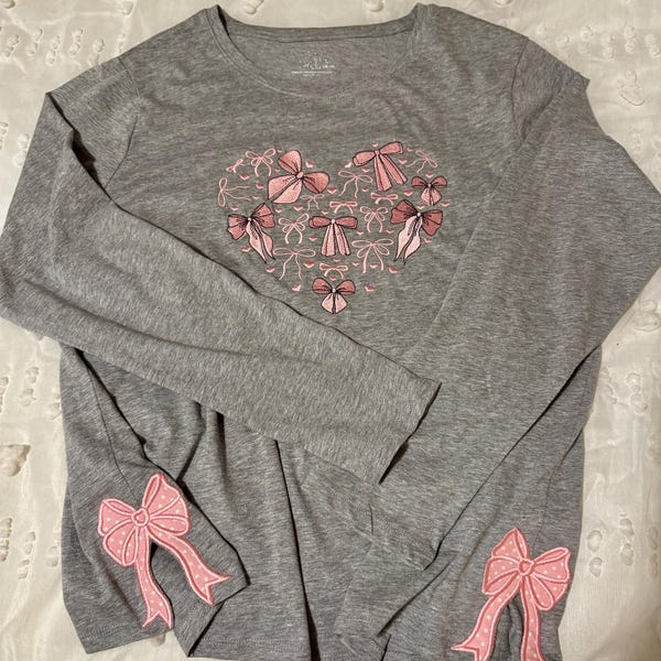 Heart With Bows and Ribbons Embroidery Design, Valentine's Day ...