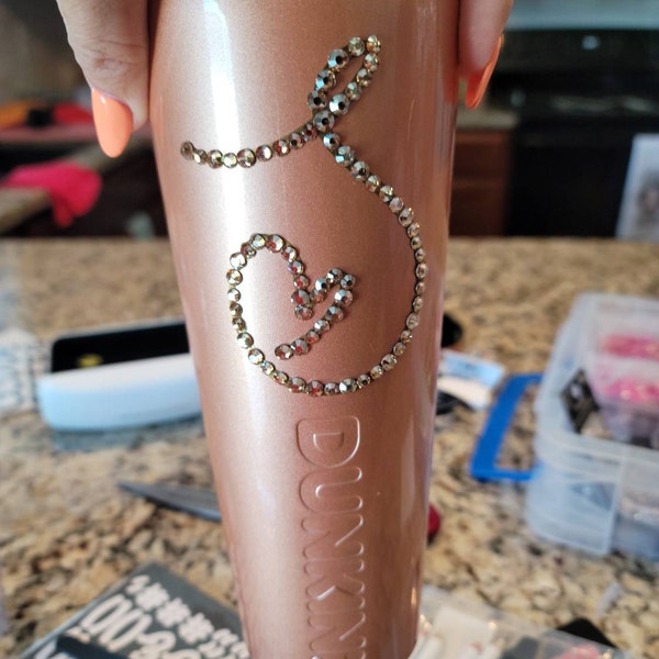 Decal | CUTE Single Initial Decal | Initial With Heart Loop Accent ...