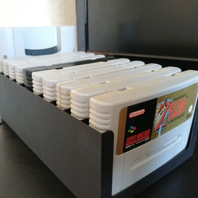 Super Nintendo SNES Game Cartridge Tray holds 10 Rack/stand/storage/box ...
