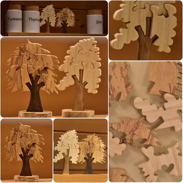 Handcrafted Beech Wood Jigsaw Trees ref 211F - Etsy