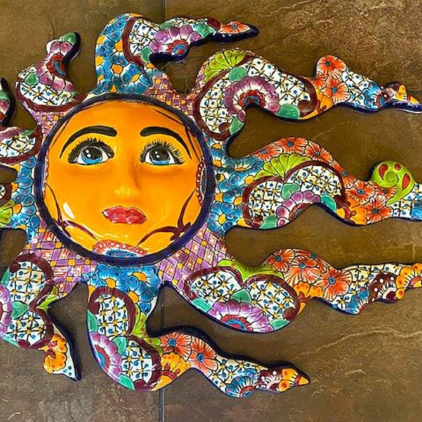 Mexican Barro Style Crochet Coaster Mexican Home Decor Mexican Barro ...