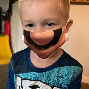 Kids Face Mask Cover Shield Mario Bros Part 1 | Etsy