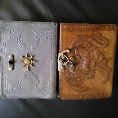 Hibiscus Leaf Leather Spell Book Journal Eco Friendly Handmade - Etsy