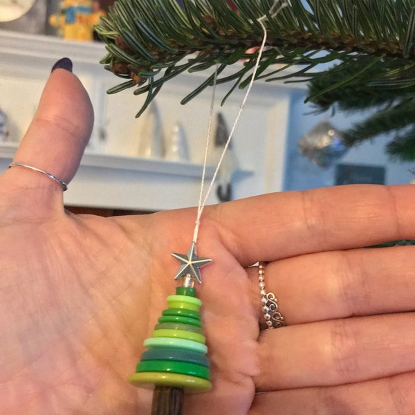 Button Christmas Tree Decoration, Make Your Own Kit or Ready Made ...