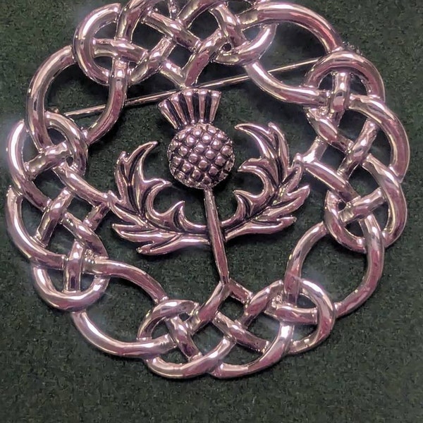 Celtic-knot Scottish Thistle Brooch/pendant ,(#JPEW6074) Stunning ...