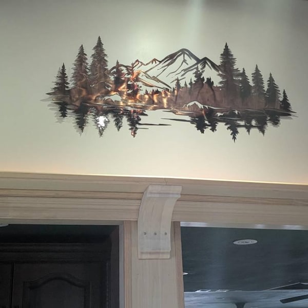 Copper Plated Mountain Reflections Metal Wall Art - Etsy