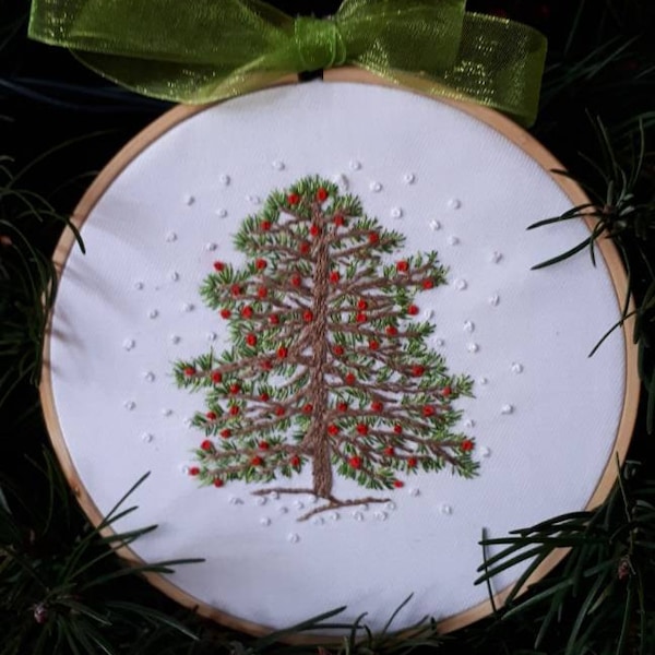 Christmas Tree Hand Embroidery Kit - Winter Christmas Embroidery ...