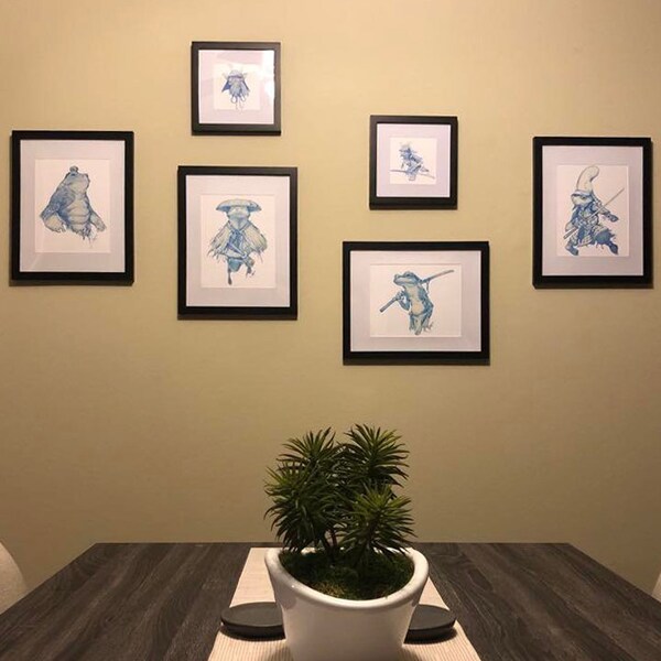 Sumo Frog Sketch Art Print by Dela Longfish 8x10 and 5x7 Inches - Etsy