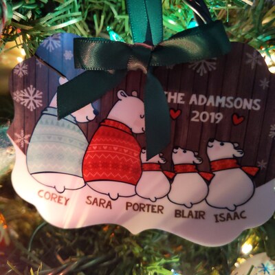 First Christmas Together Five Snow Bear Personalized Wood - Etsy