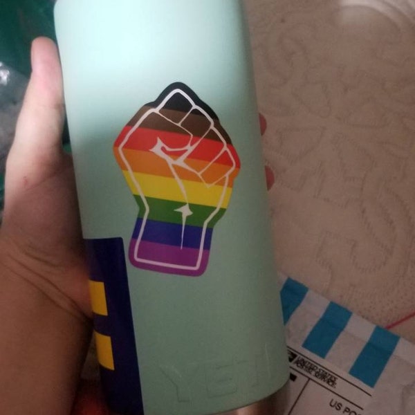 LGBTQ Gay Pride Flag Resist Fist Vinyl Sticker Decal Gifts Under 5 ...