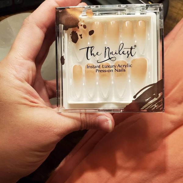 Instant Luxury Acrylic Press on Nails- Acrylic Ombre | Medium Stiletto ...