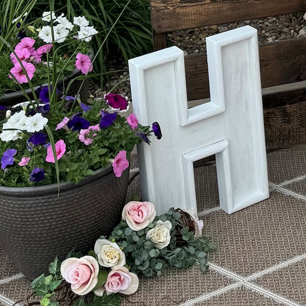 Large Metal Letters, 3D Rustic, Chunky Thick Metal Initials, Stained or ...