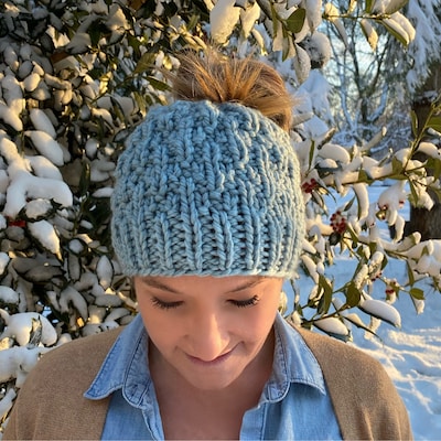 THE EVERWEAVE BEANIE Knitting Pattern, Knit Hat Pattern, Super Bulky ...
