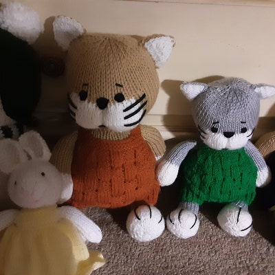 Cat Knitting Pattern DIY Stuffed Animalcat in Overall Gift - Etsy