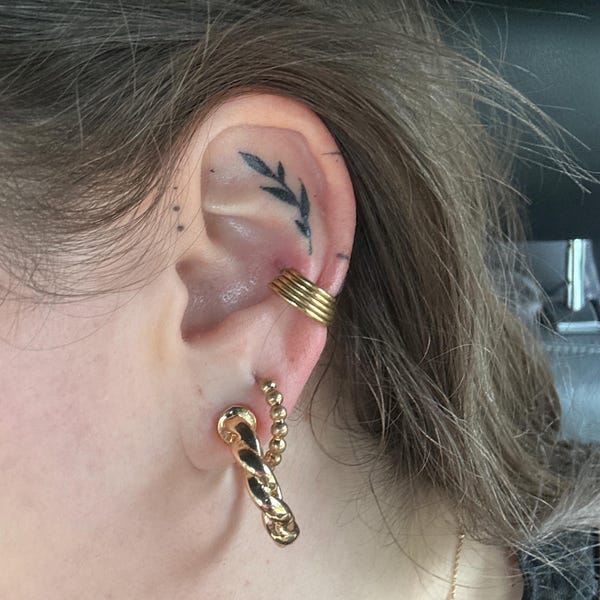 316 L Stainless Steel Conch Hoop, Five Stacked Conch Hoops, Gold Conch ...