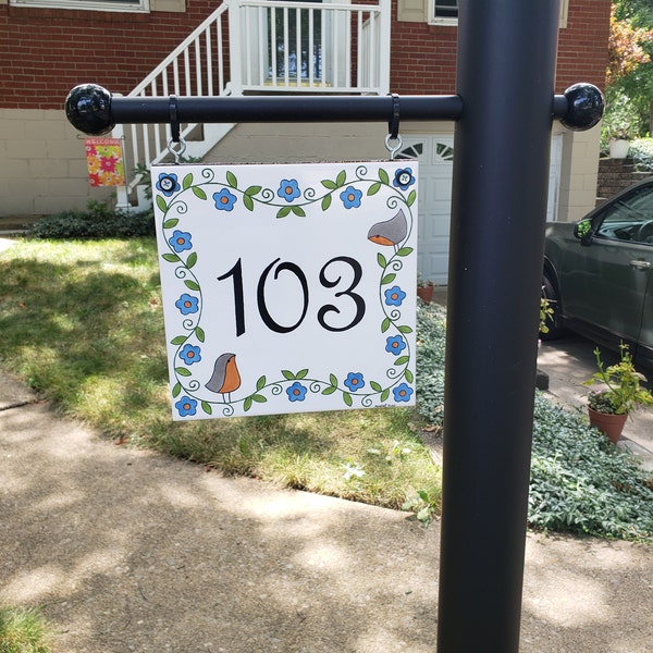 Cottage Sign, Cottage House Number, Custom Address Sign, Birds House ...