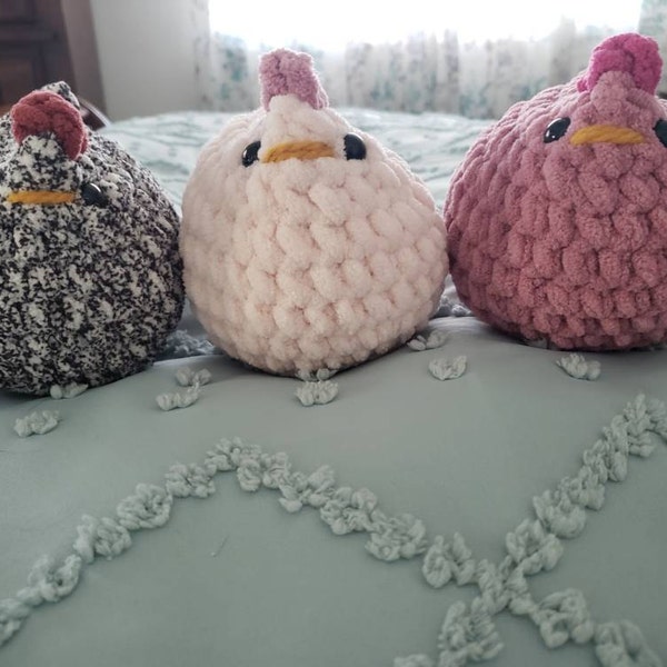 Farmhouse Crochet Giant Chubby Chicken Crochet Chicken Decor Chicken ...