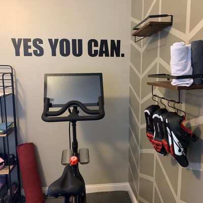 YES YOU CAN. Inspirational Wall Decal, Gym Design Ideas, Gym Wall Decal ...