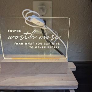 Inspirational Quote LED Light Custom Quote Sign custom LED Night Light ...