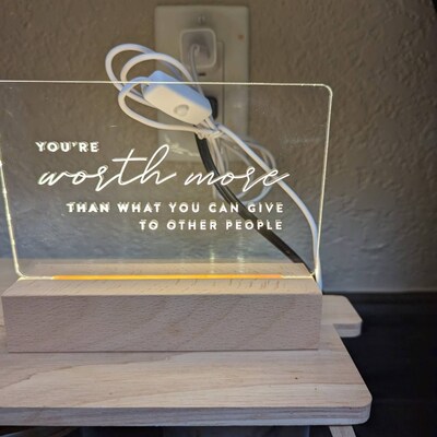 Inspirational Quote LED Light Custom Quote Sign custom LED Night Light ...