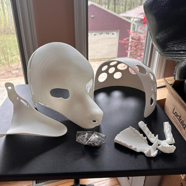 Furry Fursuit Moving Jaw Pointed Eye Head Base (kemono Series) 3D PLA ...