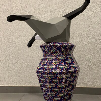 Low Poly Girl Walking With Cat, DIY Big Paper Sculpture, Pdf Download ...