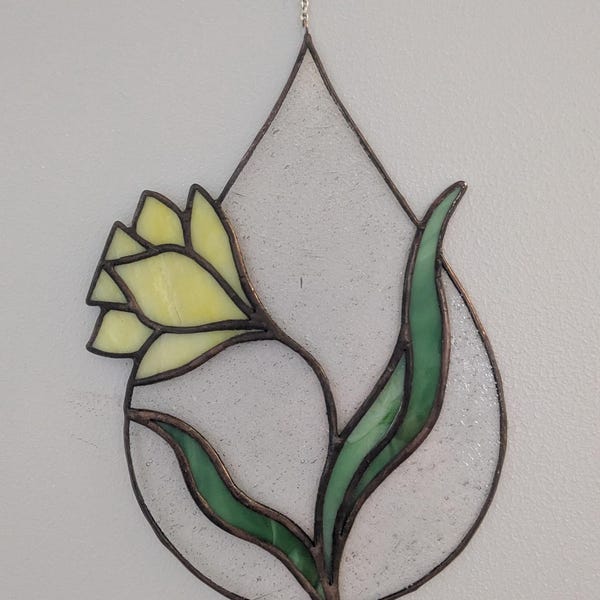 Flower Drop Suncatcher Stained Glass Pattern, Stained Glass Patterns ...