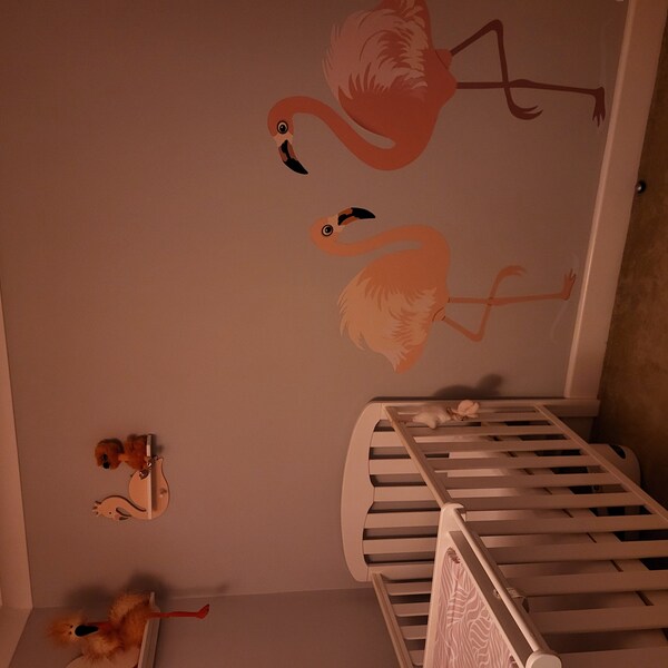 Large Wall Sticker Set of Two Flamingos - Decals - Wall Tattoo - Wall ...
