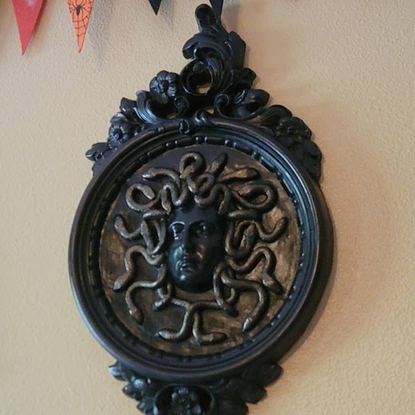 Handmade Ornate Oval Plaster Snake Serpent Frame With Baphomet (goth ...