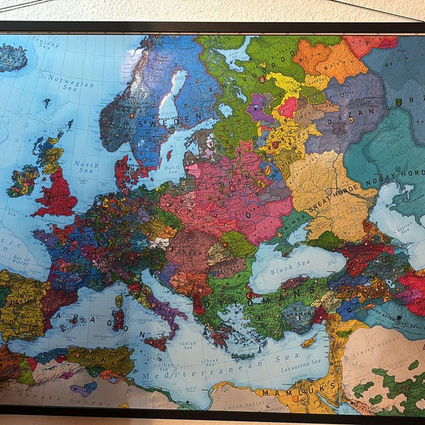 Europe 1444 Old Map - Etsy