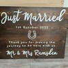 Just Married Wooden Sign, Just Married Hanging Sign, Just Married ...