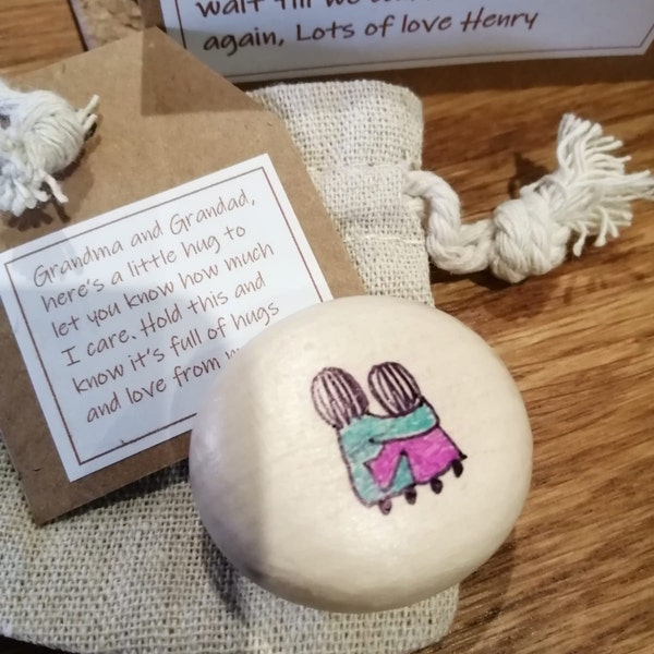 Portable Hug, Pocket Hug, Post Direct, Personalised Wooden Pebble ...