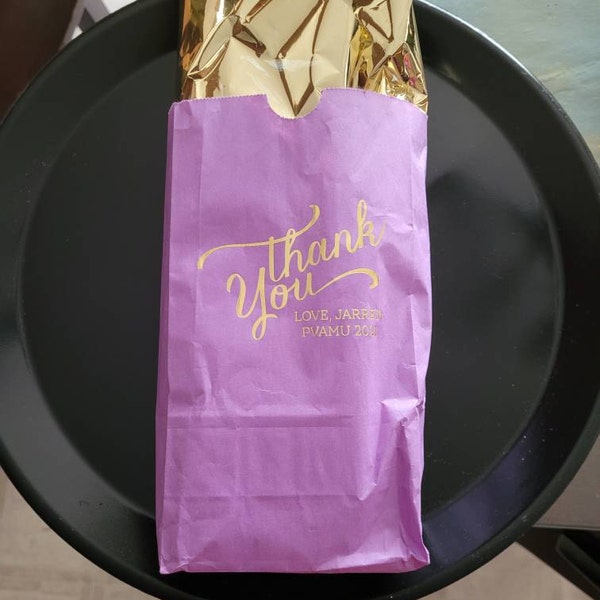 Personalized Goodie Bags - Thank You Script - Custom Party Favor Bag ...