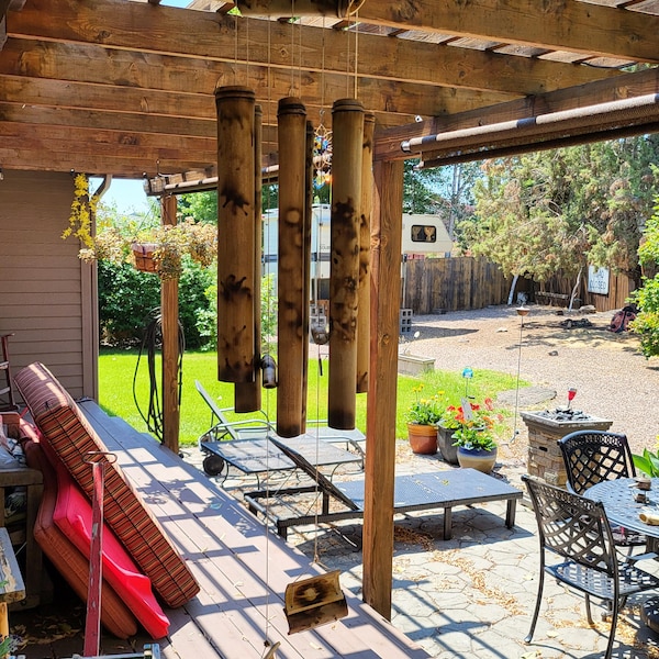 Natural Bamboo Wind Chimes, Durable Exotic Tropical Beach Gift for Zen ...