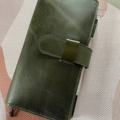 Leather Travelers Notebook Cover With Wallet Insert Regular Standard ...